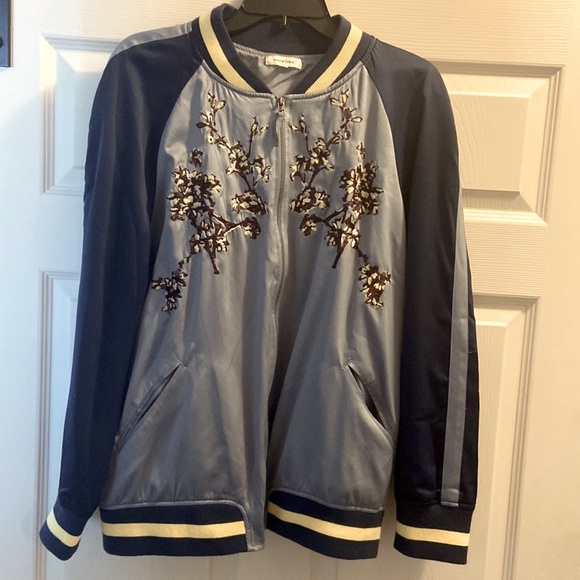 Max Studio | Jackets & Coats | Max Studio Light Blue Dark Blue Yellow ...